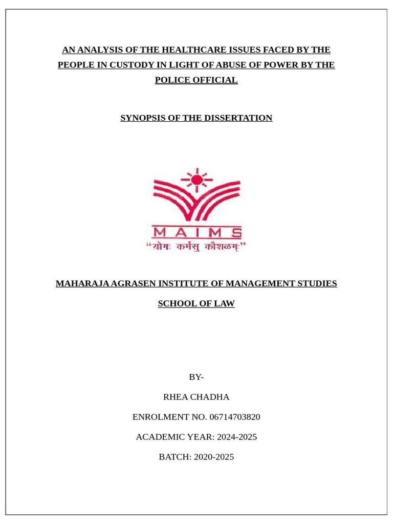 Dissertation Synopsis | PDF