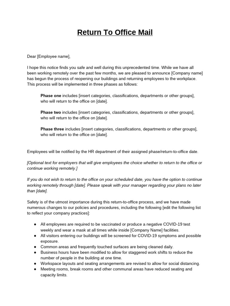 Return To Office Mail | PDF