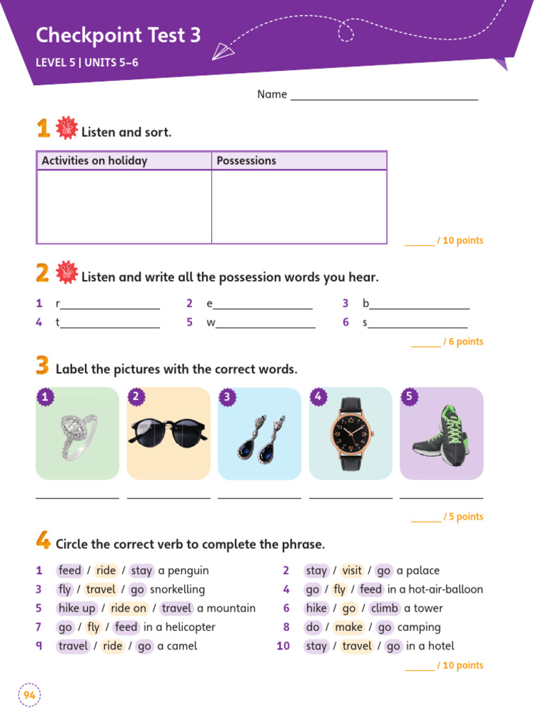 English Code BrE L5 Checkpoint Test 3 U5-6 | PDF