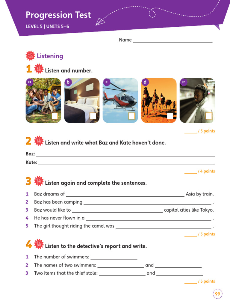 English Code BrE L5 Progression Test U5-6 | PDF