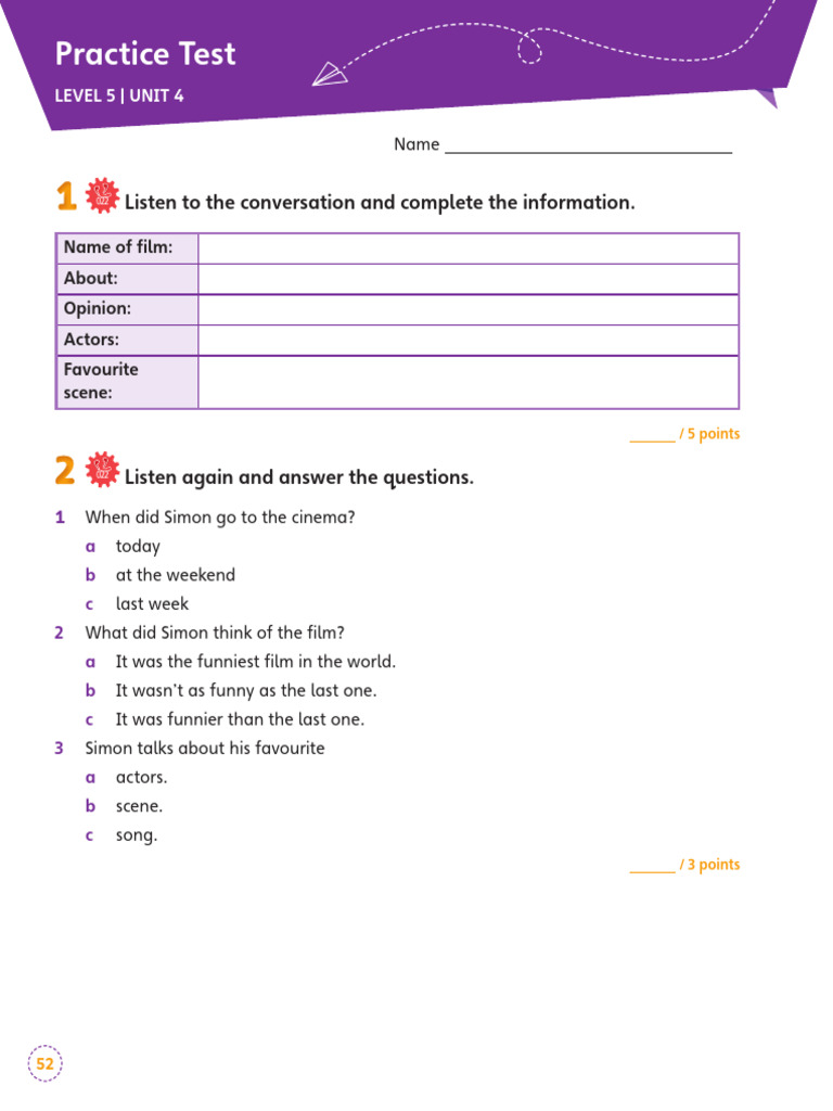 English Code BrE L5 Practice Test U4 | PDF