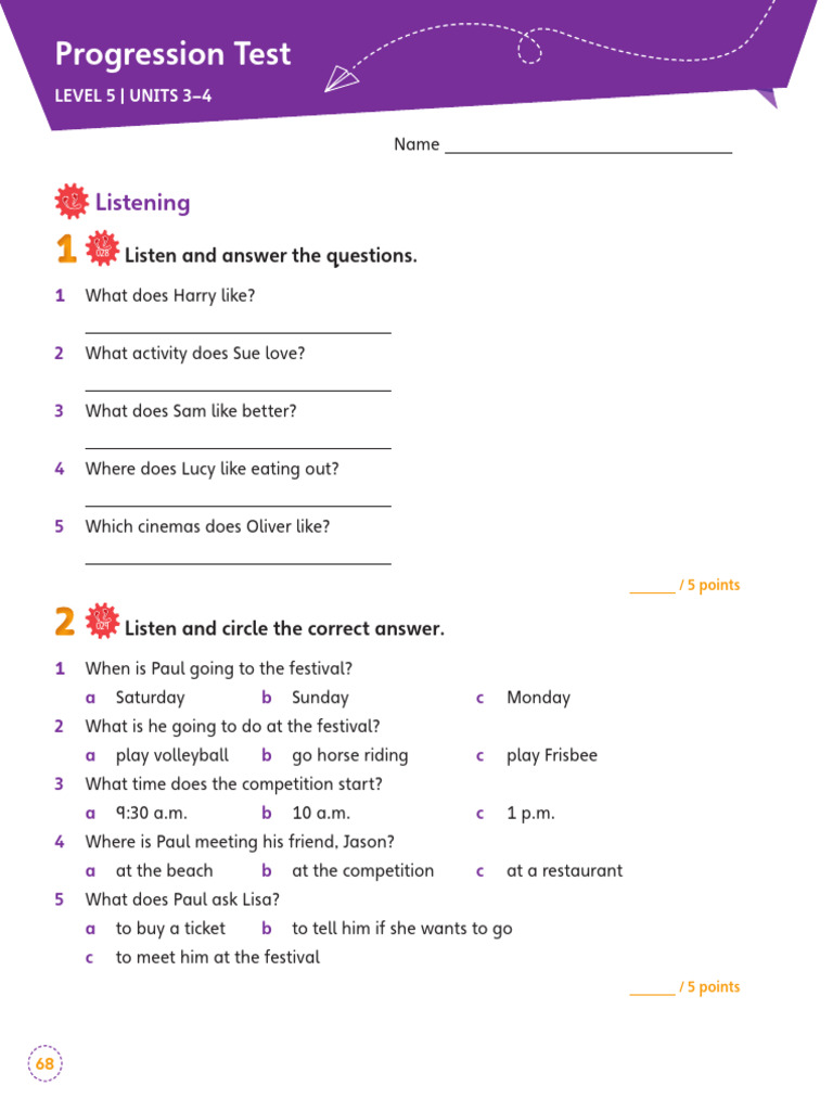 English Code BrE L5 Progression Test U3-4 | PDF