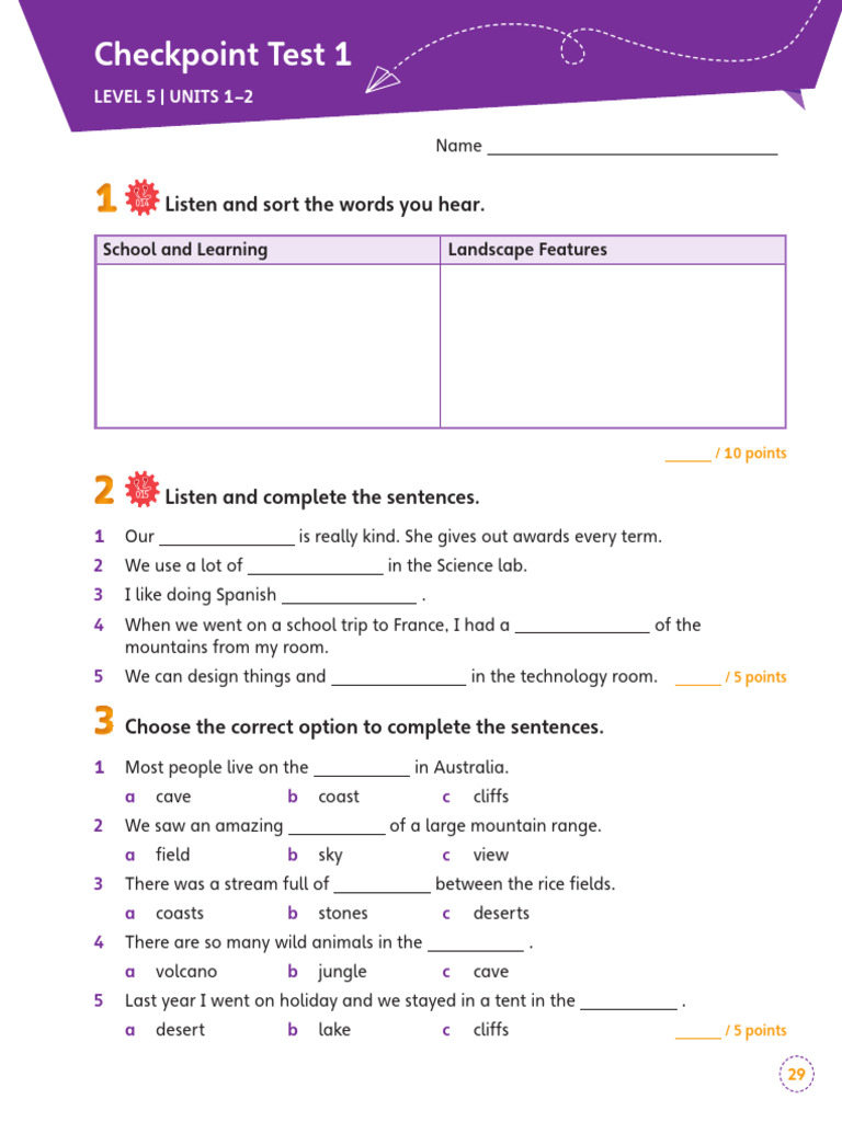 English Code BrE L5 Checkpoint Test 1 U1-2 | PDF