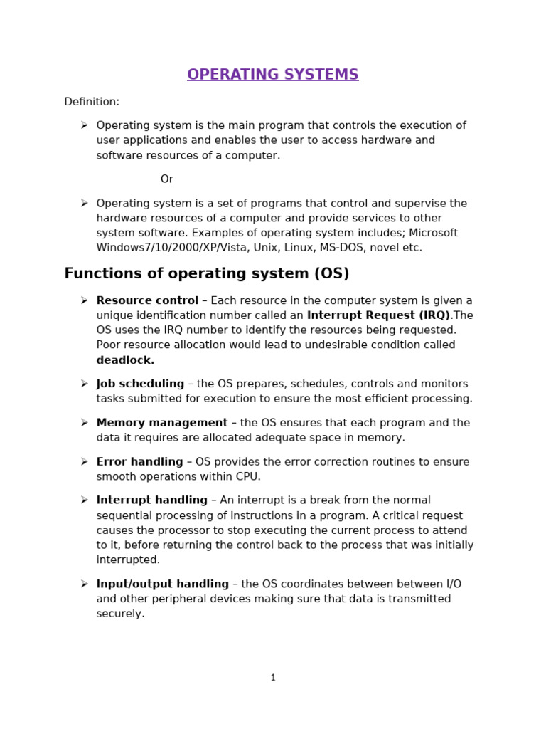 Operating Systems | PDF