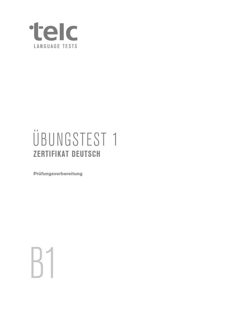 Telc Deutsch b1 ZD Uebungstest 1 | PDF