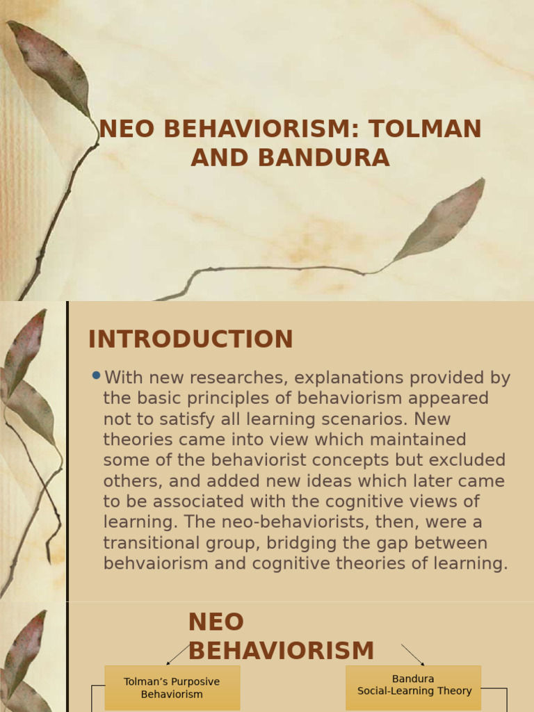Neo Behaviorism | PDF