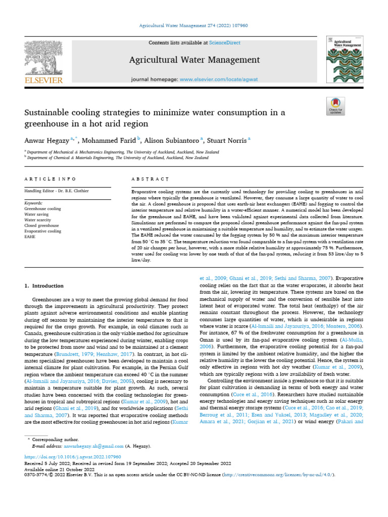 Sustainable Cooling Strategies To Minimize Water Consumption | PDF