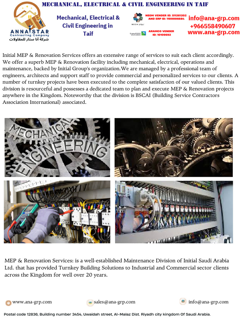 Mechanical Electrical and Civil Engineering in Taif | PDF