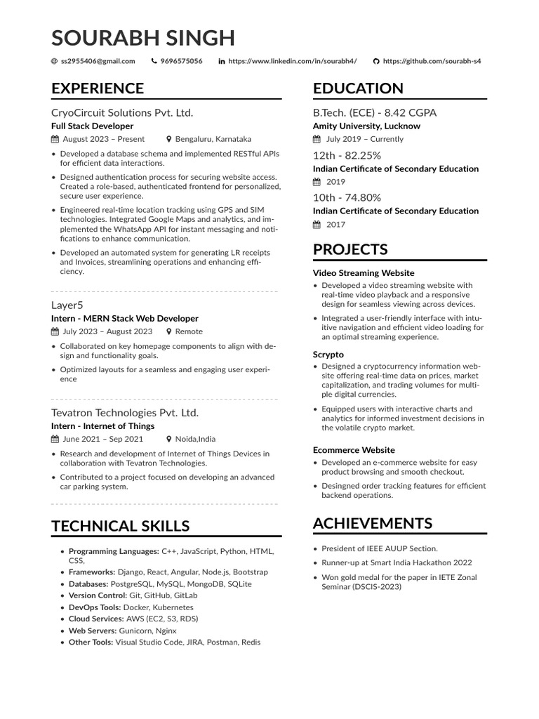 Sourabh_Singh_Resume | PDF
