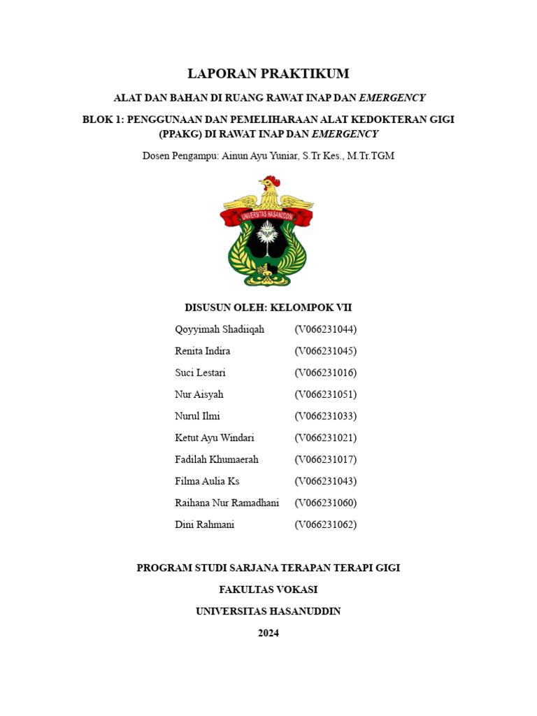 KLP 7 - Laprak Ppakg Ruang Inap Dan Emergency | PDF