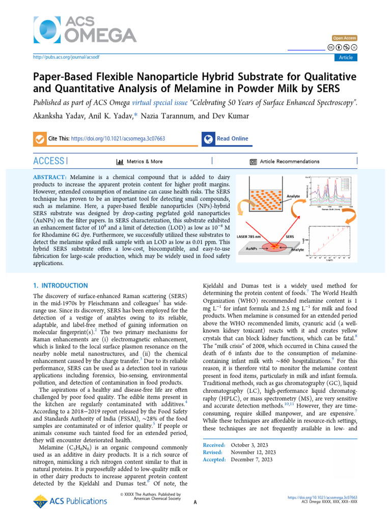 Yadav Et Al 2024 Paper Based Flexible Nanoparticle Hybrid Substrate For ...