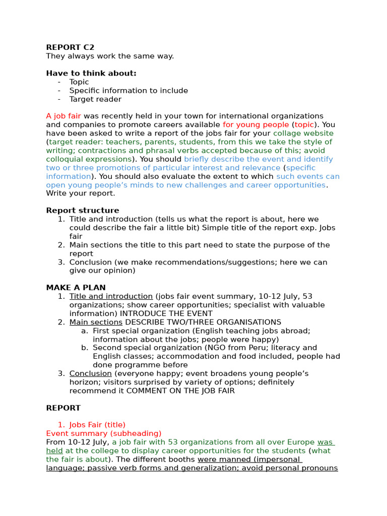 How To Write A REPORT C2 | PDF