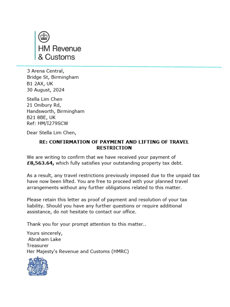 HMRC CONFIRMATION | PDF HMRC CONFIRMATION | PDF