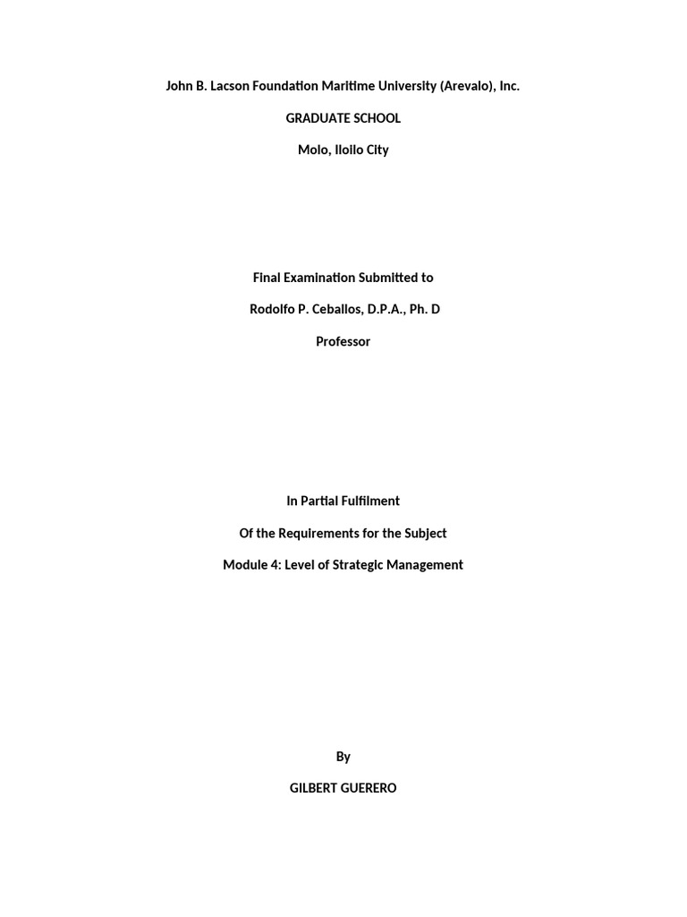 Level of Strategic Management | PDF