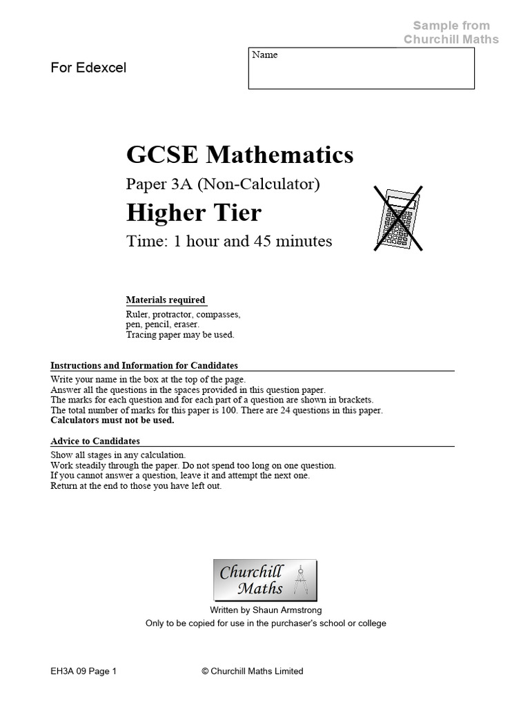 CML 09 Paper EH 3A Sample | PDF | Area