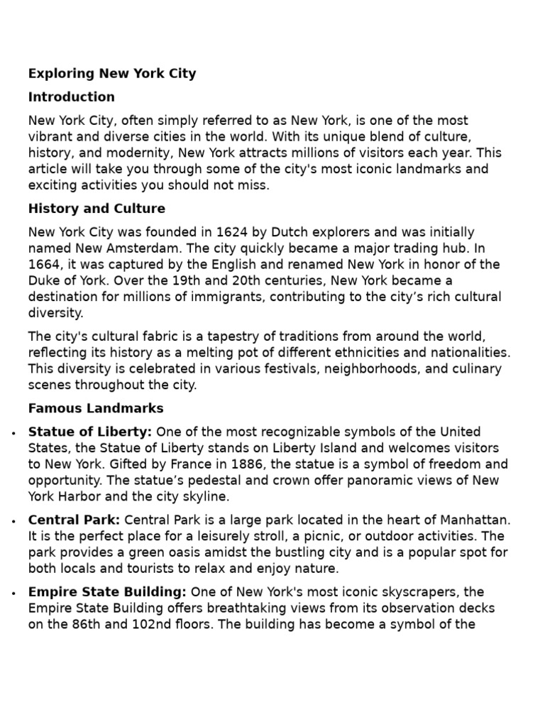 Exploring New York City | PDF