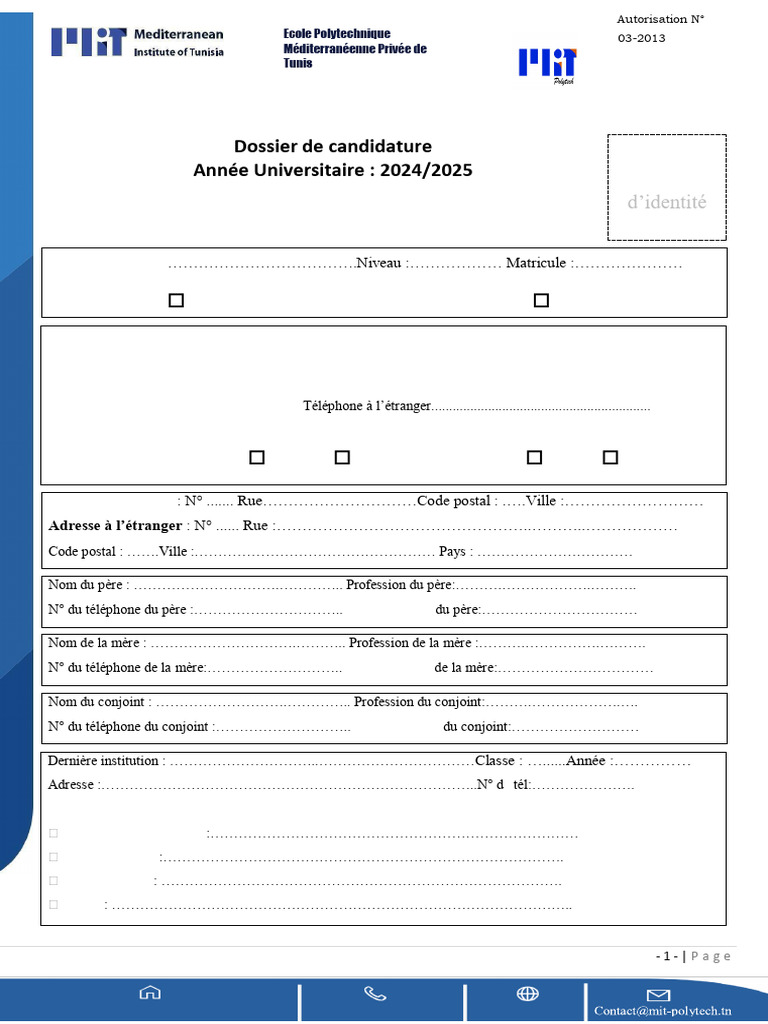 Dossier D'inscription POLYTECH 2024 2025 | PDF