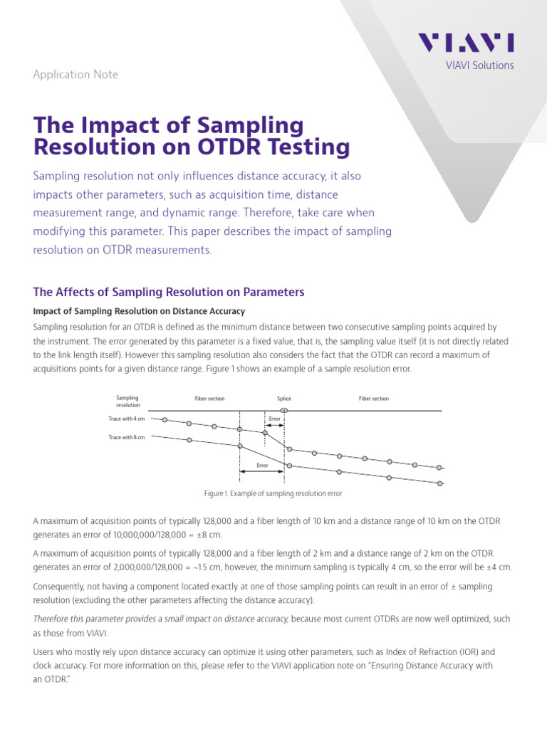 OTDR Sampling Resolution Impact Analysis | PDF | Accuracy And Precision ...