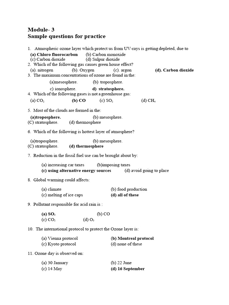 Evs Model Question 3 | PDF