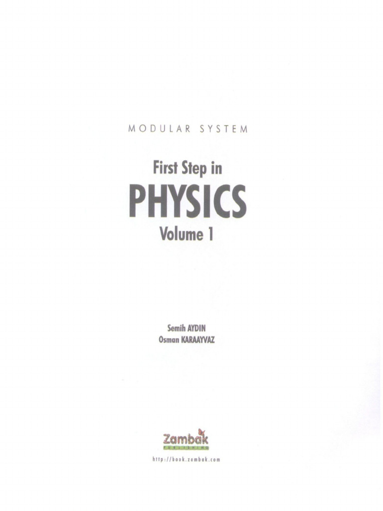 Zambak - 8 Grade - First Step in Physics. Volume 1 | PDF