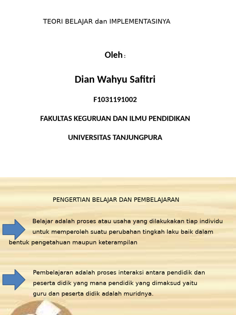 Belajar Dan Pembelajaran Dian | PDF