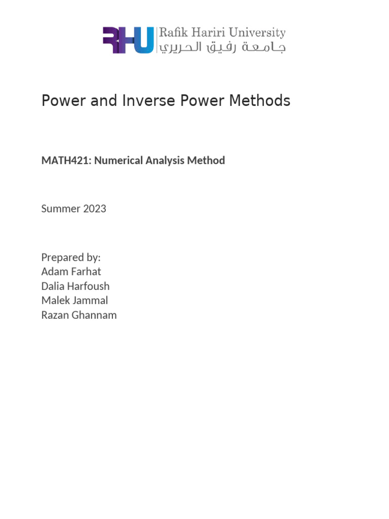 Numerical Project | PDF