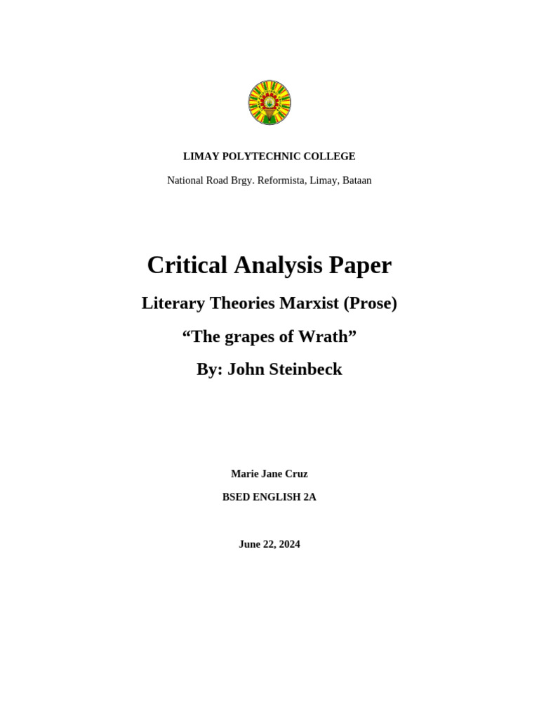 Critical Analysis Paper Theories Prose | PDF