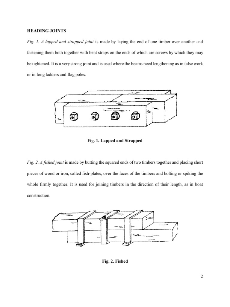 Fig. 1. A Lapped and Strapped Joint: Heading Joints | PDF