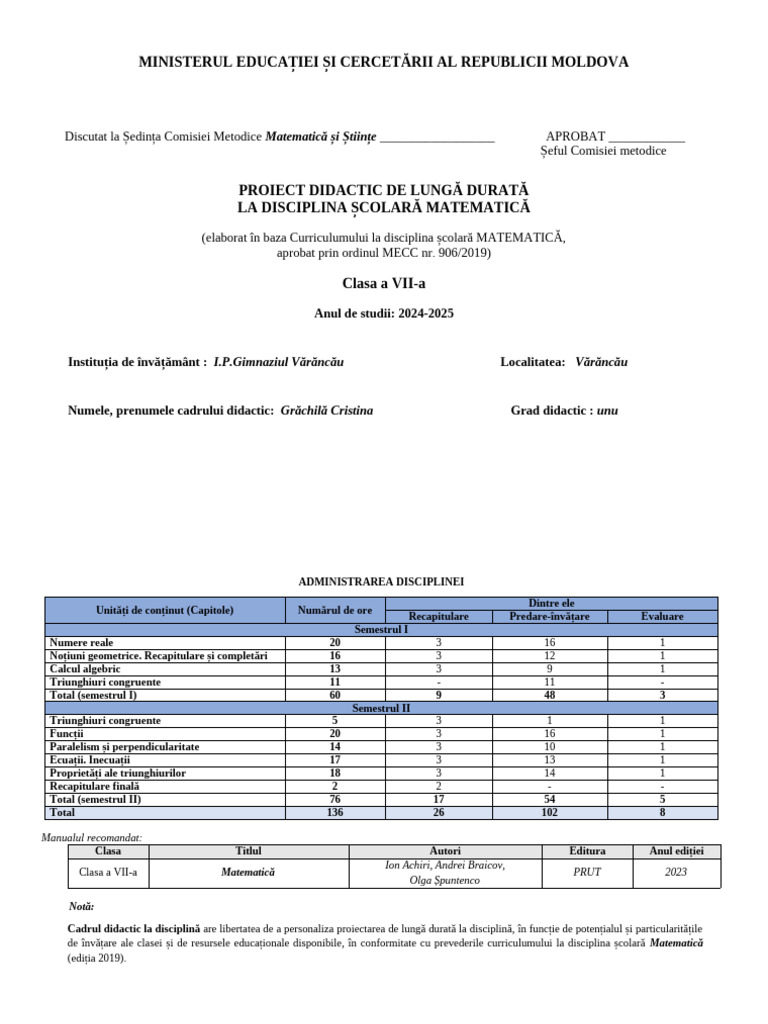 PDLD Matematica Clasa 7 04 04 2024 | PDF