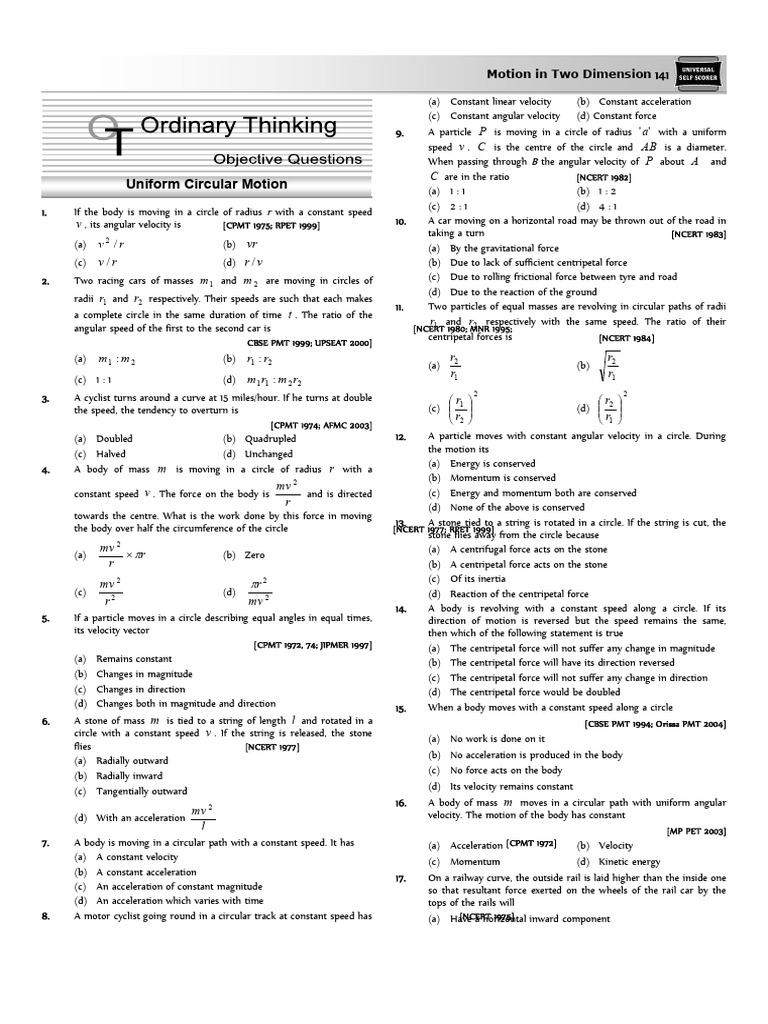 Motion in 2d 1 | PDF