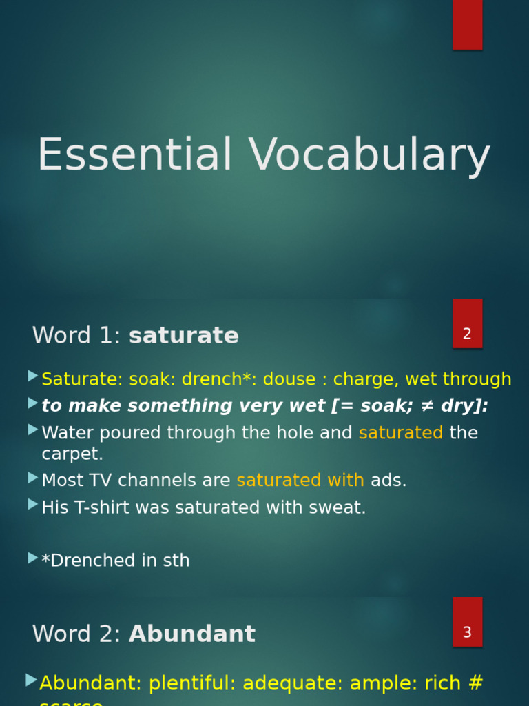 Essential Words 3 For | PDF