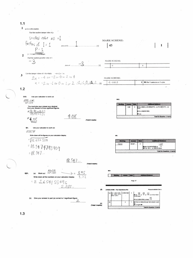 Maths Past Papers 0607 Topic 1 | PDF