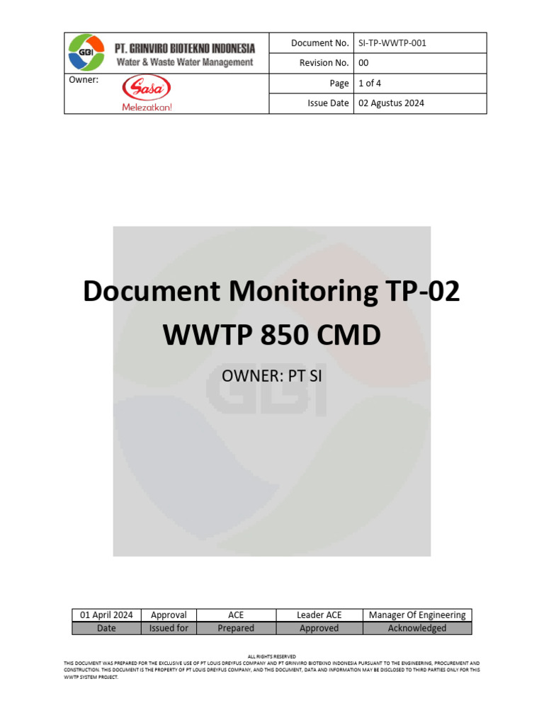 Dokumen Monitoring TP-02 WWTP 850 CMD PT. SIM | PDF