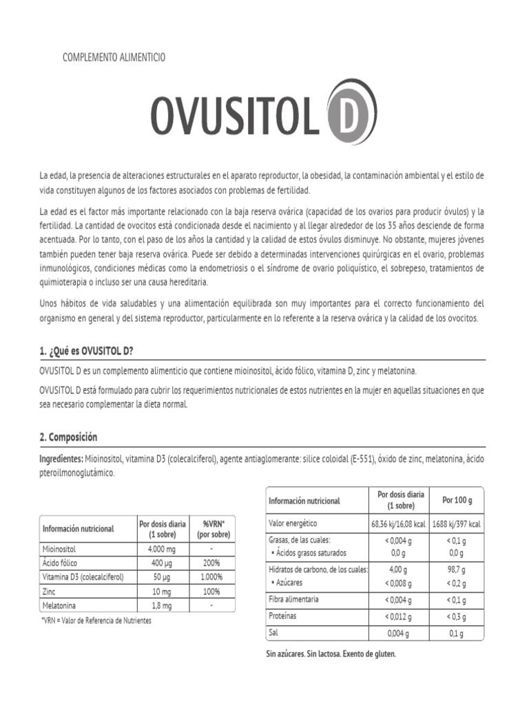 Prospecto Ovusitol d | PDF