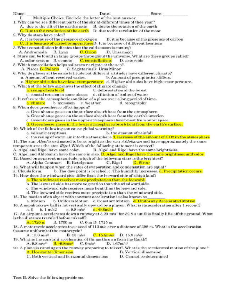 Science 9 Exam | PDF