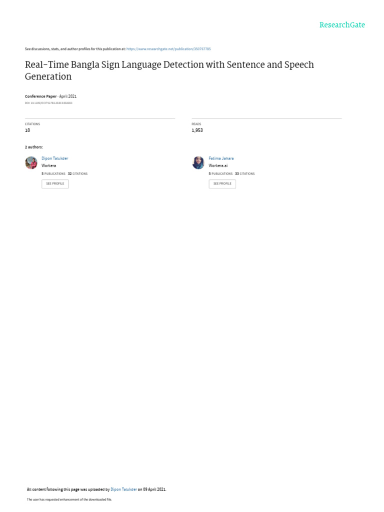 Bangla Sign Language Detection | PDF