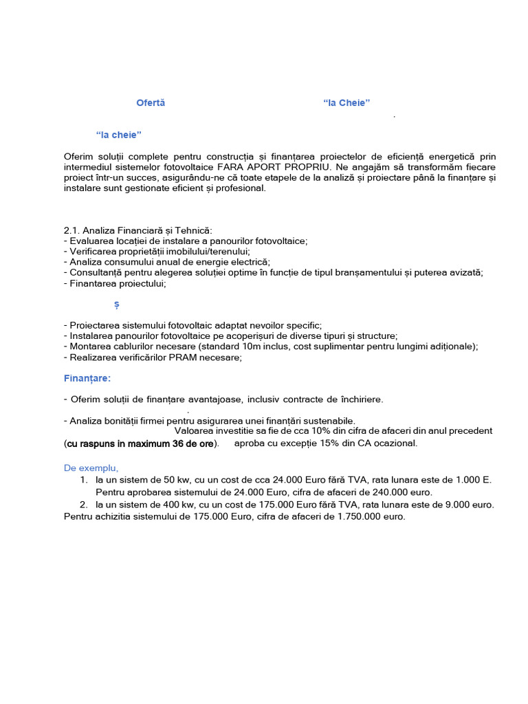 Proiecte Fotovoltaice | PDF