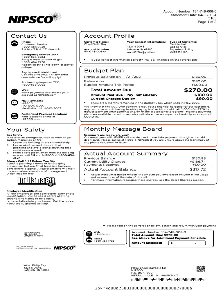 Gas Bill Indiana | PDF