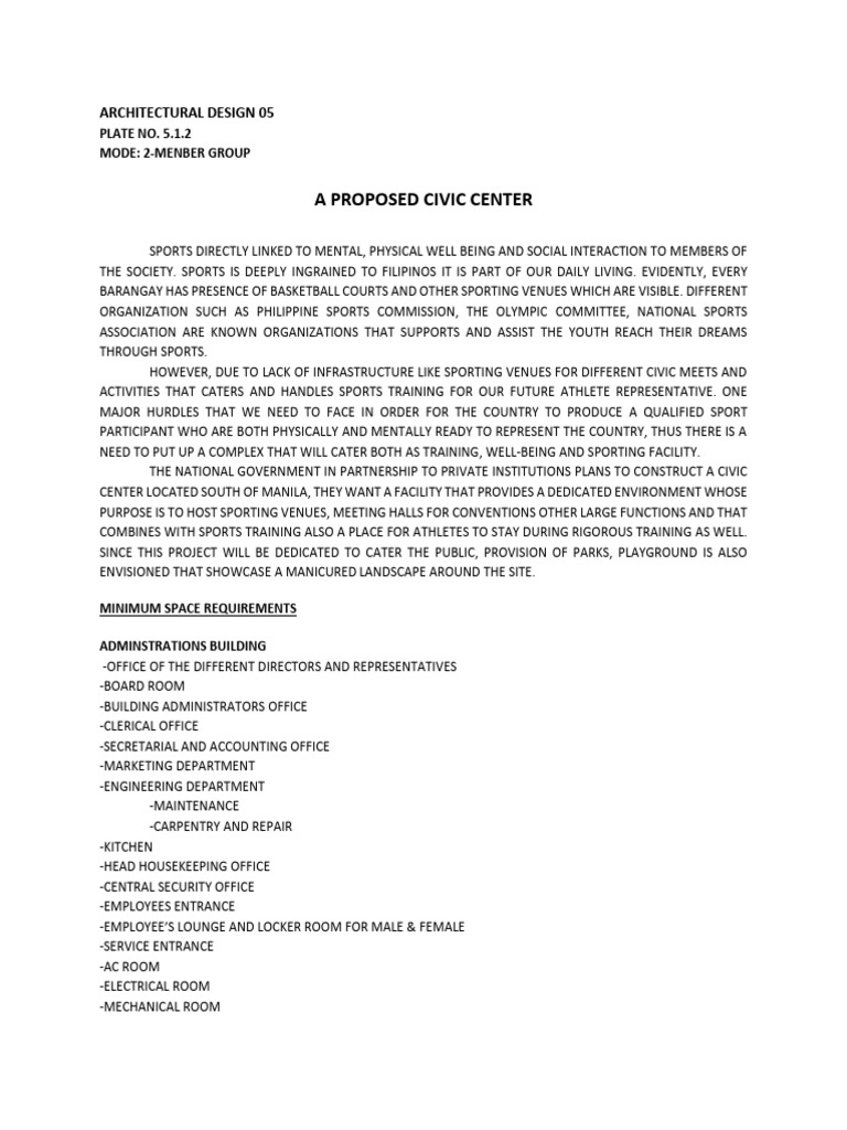 Ad 5 - A Proposed Civic Center | PDF