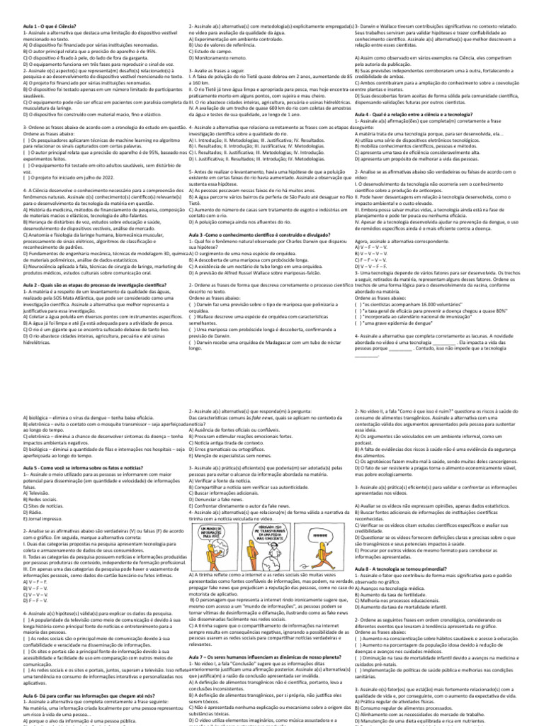 compilado taregas 2 bimestre 9 ano | PDF