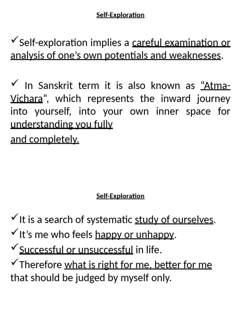 Self Exploration | PDF
