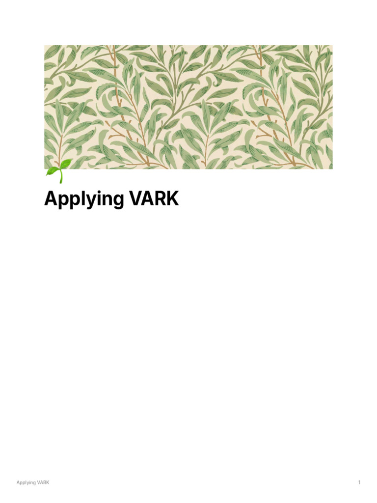 Applying VARK - Multimodal Learner | PDF | Learning Styles | Career ...