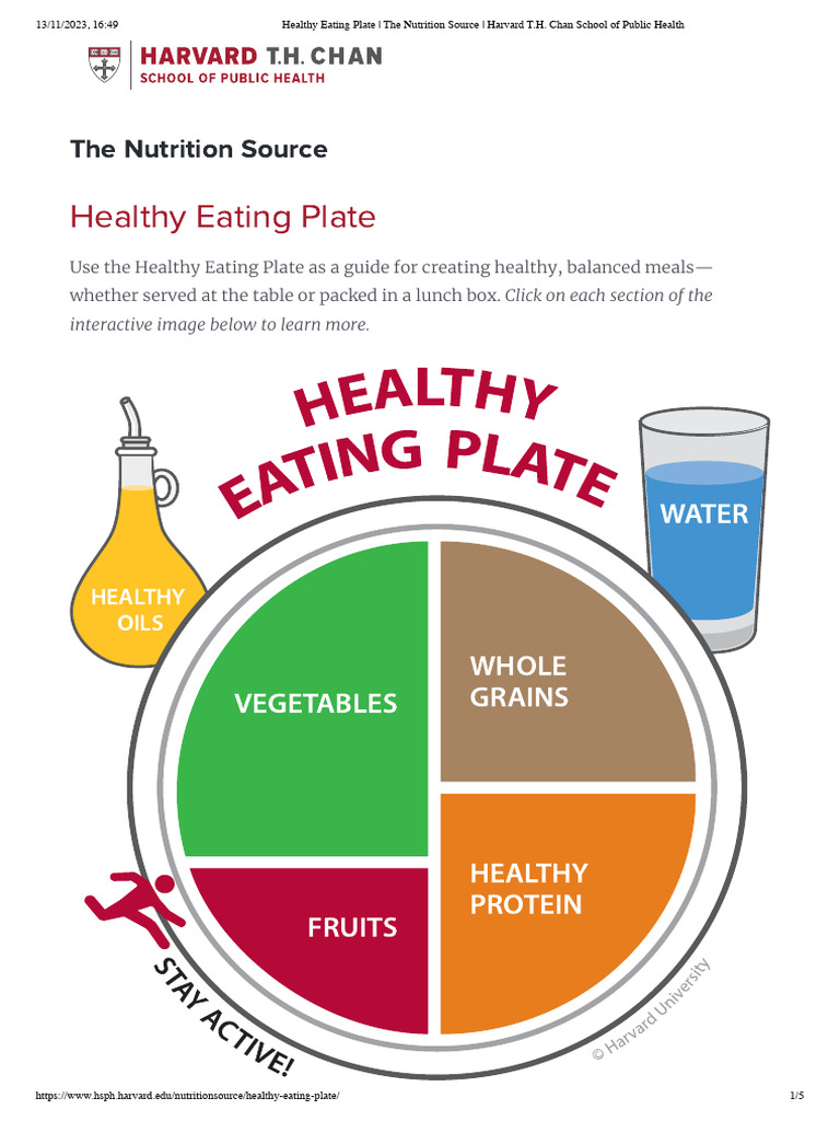 Healthy Eating Plate: The Nutrition Source | PDF