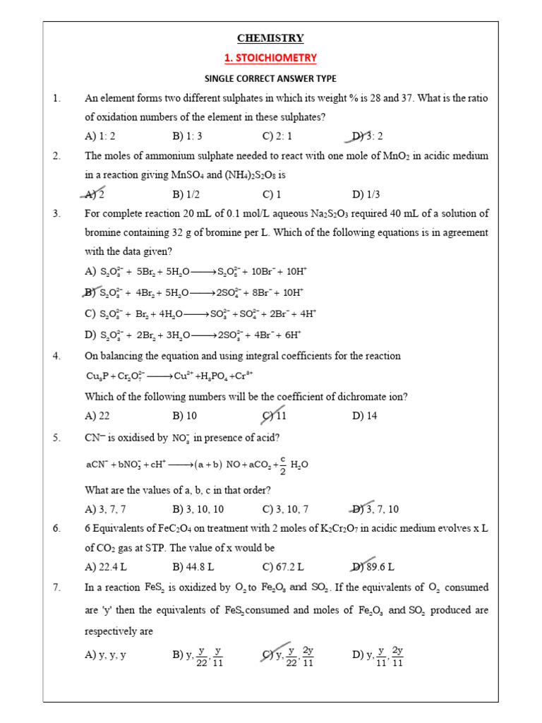 Chemistry Holiday Homework | PDF