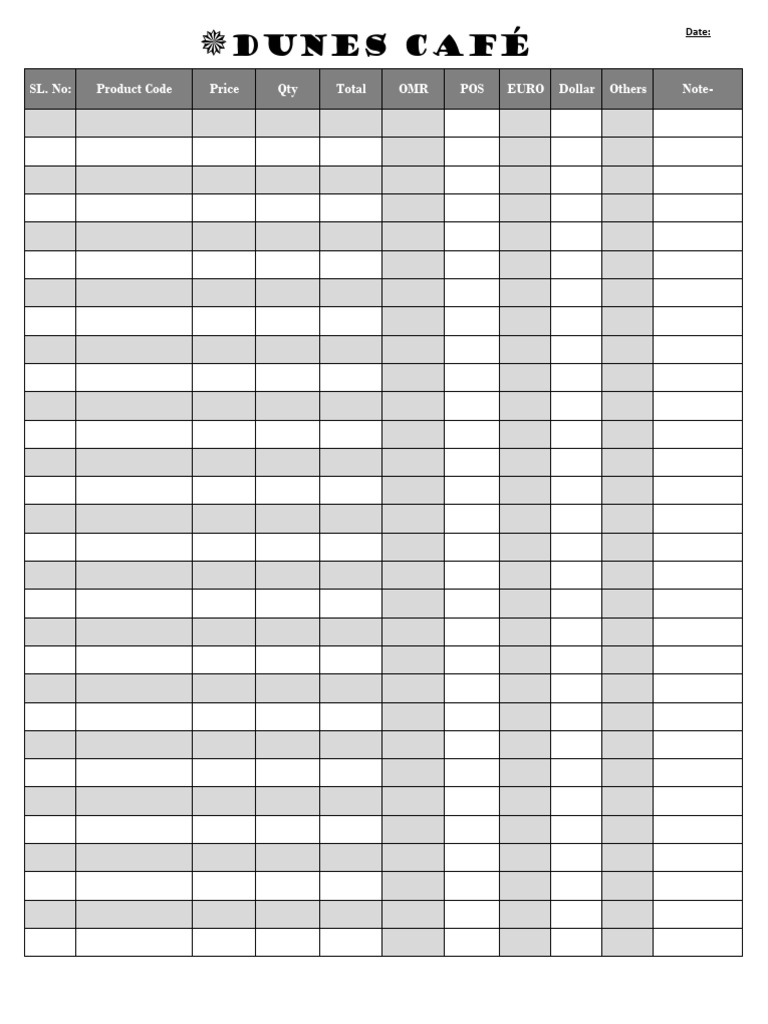 Daily Sheet | PDF