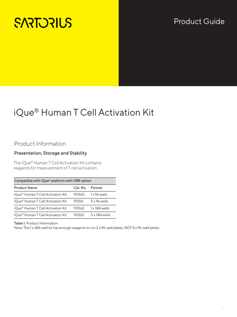 IQue T Cell Activation Kit Product Guide | PDF