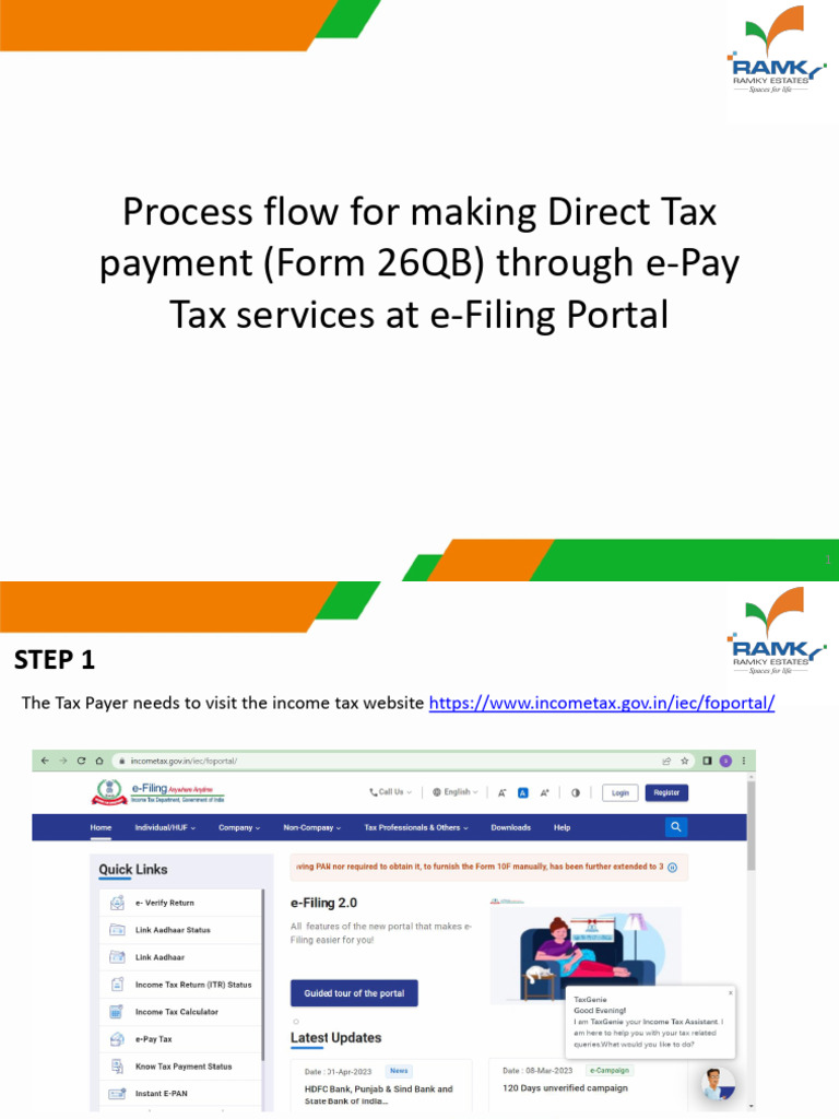 Process flow for filing of Form 26QB | PDF
