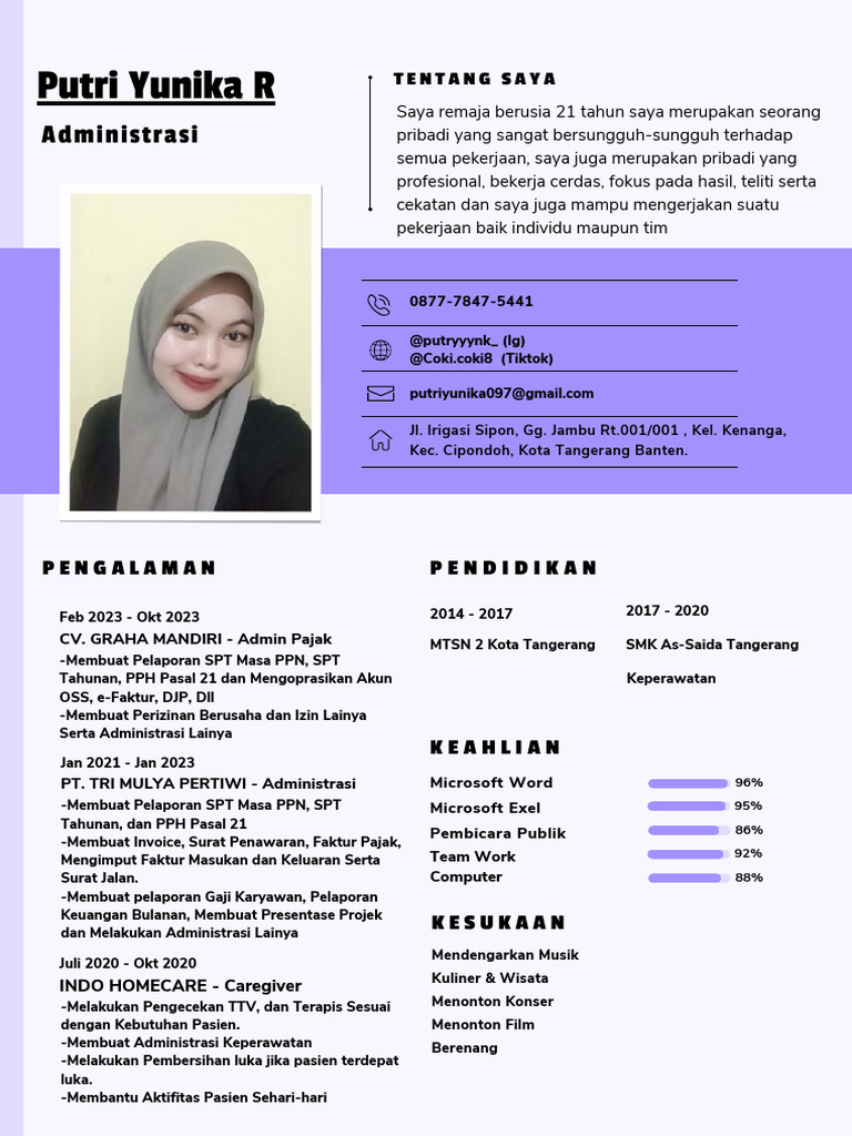 Cv. Putri Yunika | PDF