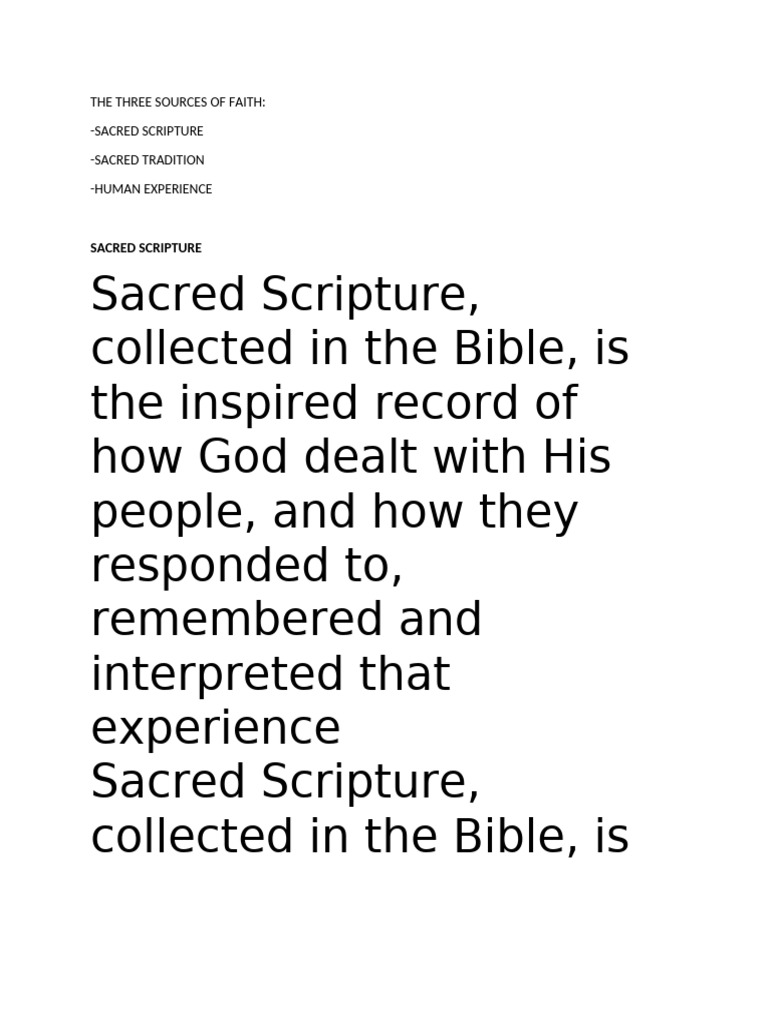 The Three Sources of Faith | PDF