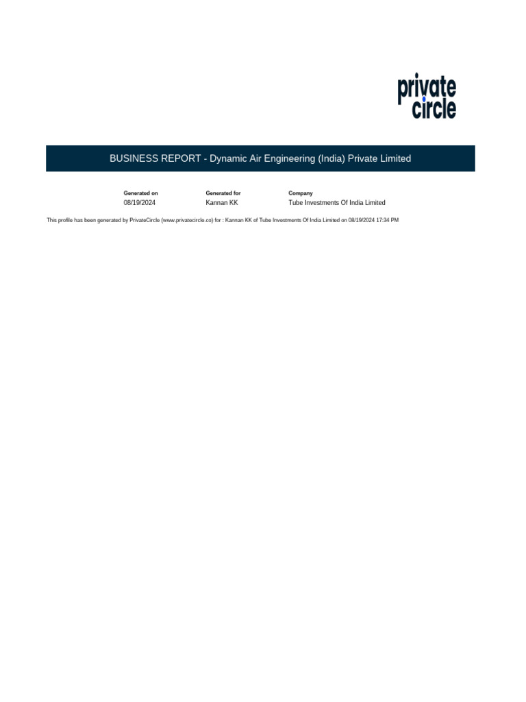 Dynamic Air Engineering (India) Private Limited (Basic) | PDF